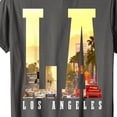 GUZOM Mens Los Angeles T-Shirt Gray, LA Graphic Tee with Cityscape ...