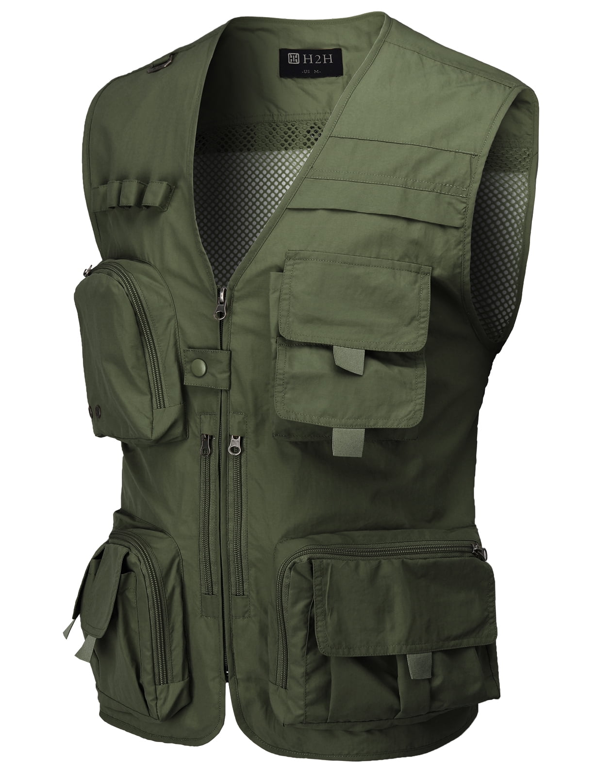 H2H Men's Active Lightweight Outdoor Vests Work Fishing Travel Utility ...