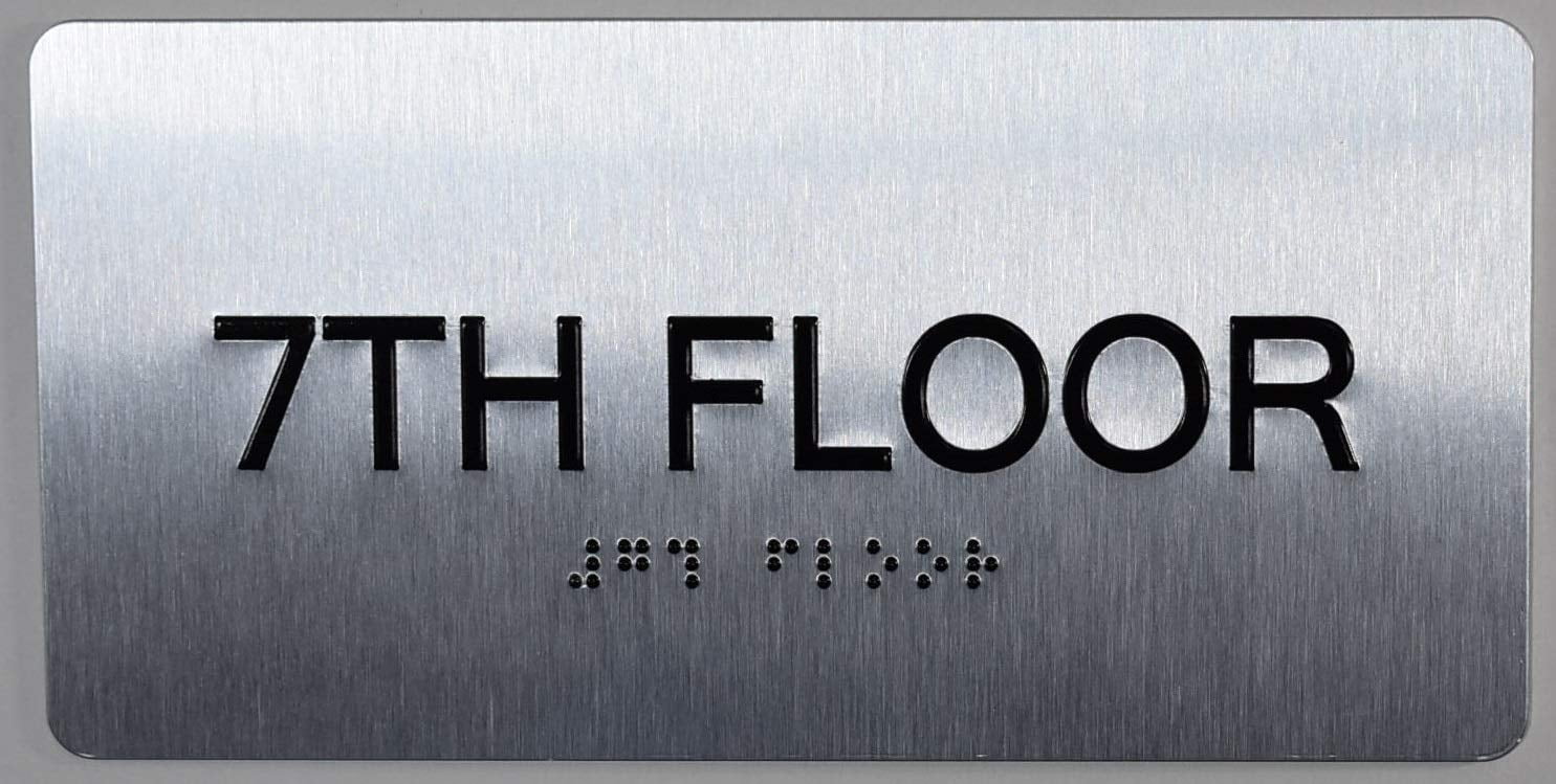 7th Floor Sign- Floor Number Tactile Touch Braille Sign (Aluminum ...