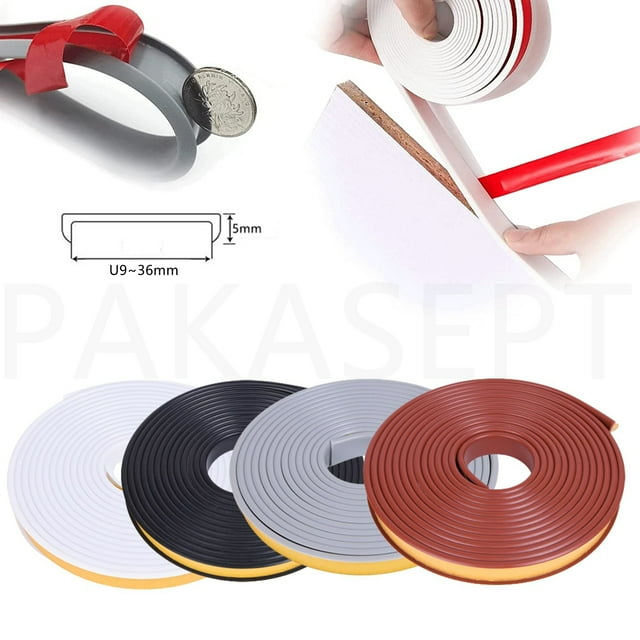 U-Shape Furniture Edge Banding, 16.4ft Self Adhesive TPE Flexible Edge ...
