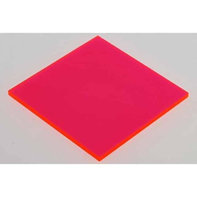ONE- RED/PINK # 9095 FLUORESCENT ACRYLIC PLASTIC SHEET 1/8" 12" X 24 ...