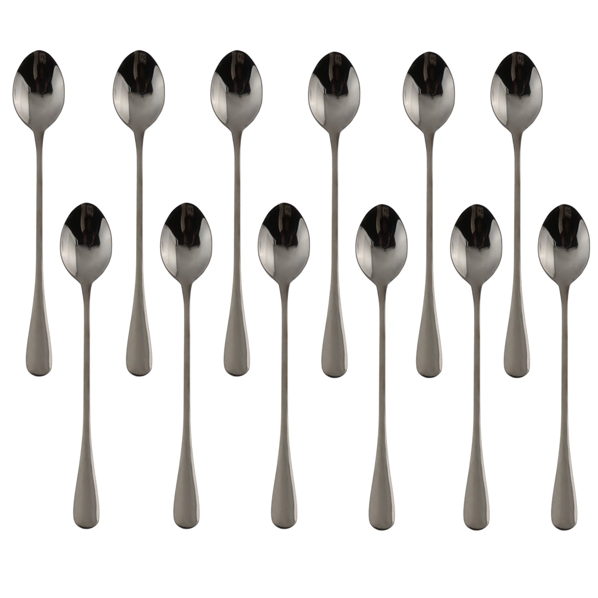 Black Long Handle Spoon, MDEALY 7.5” Stainless Steel Ellipse Style ...