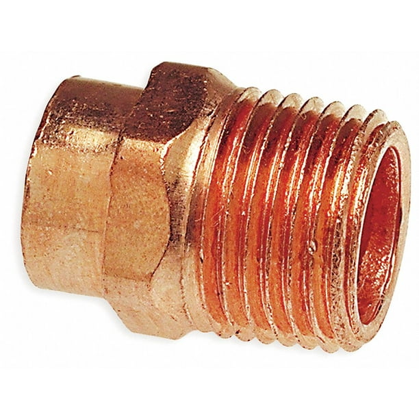 Nibco Reducing Adapter,Wrot Copper,3/8",CxMNPT 604R 3/8x1/2 - Walmart.com