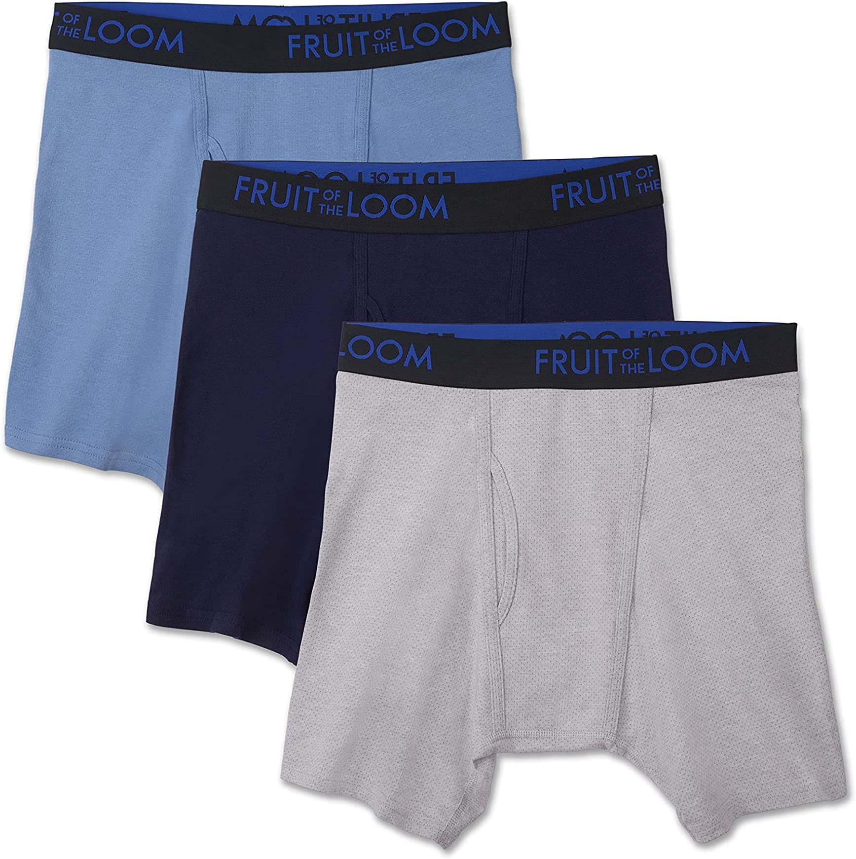 Fruit Of The Loom Mens Premium Breathable Boxer Briefs 3 Pack - Walmart.com