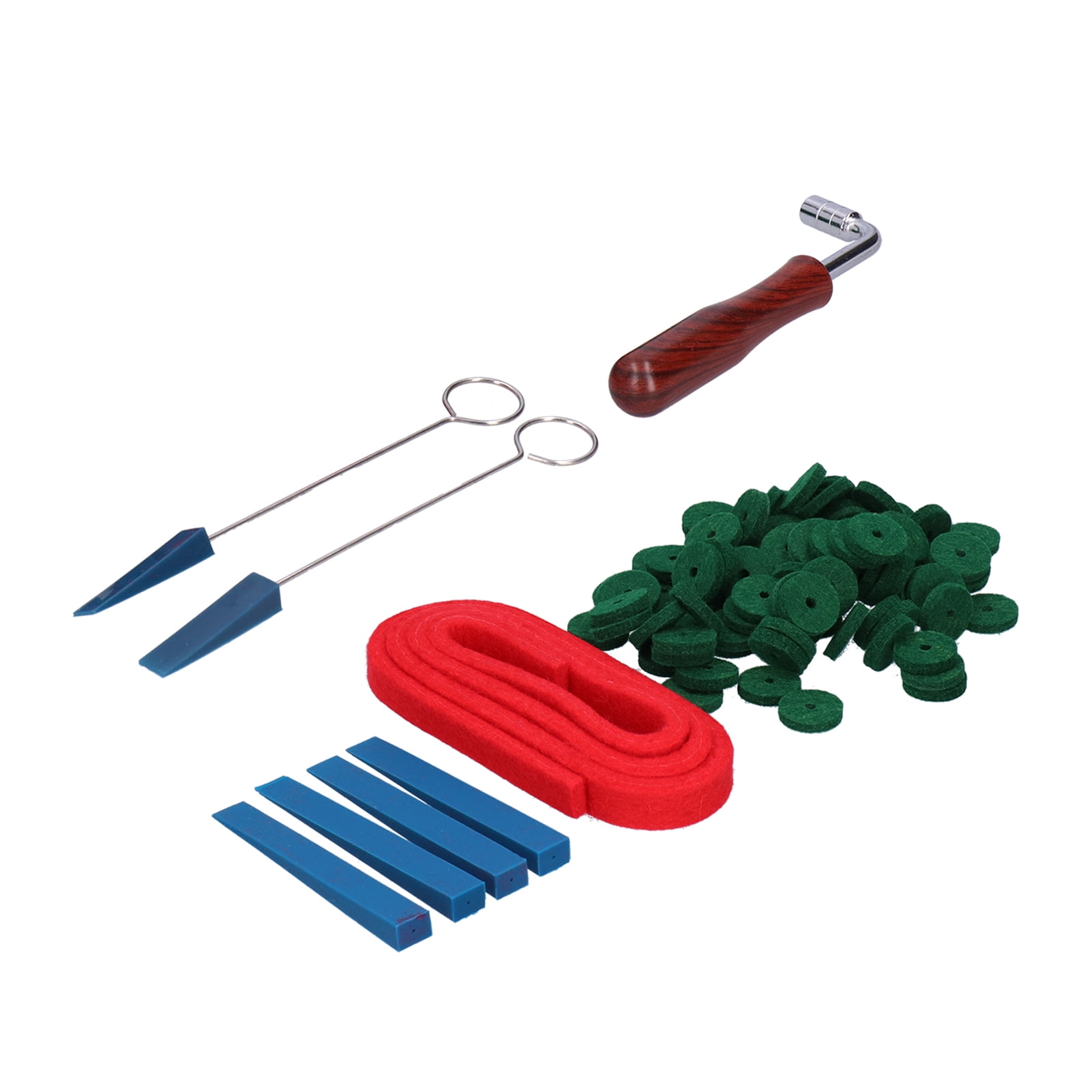 Fugacal Piano Tuner Tool Kit Felt Tone Wrench Rubber Mute Sticks Blocks ...