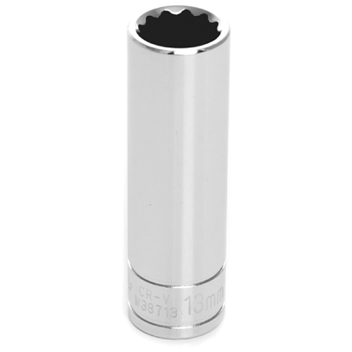 Performance Tool W38713 Chrome Socket, 3/8" Drive, 13mm, 12 Point, Deep ...