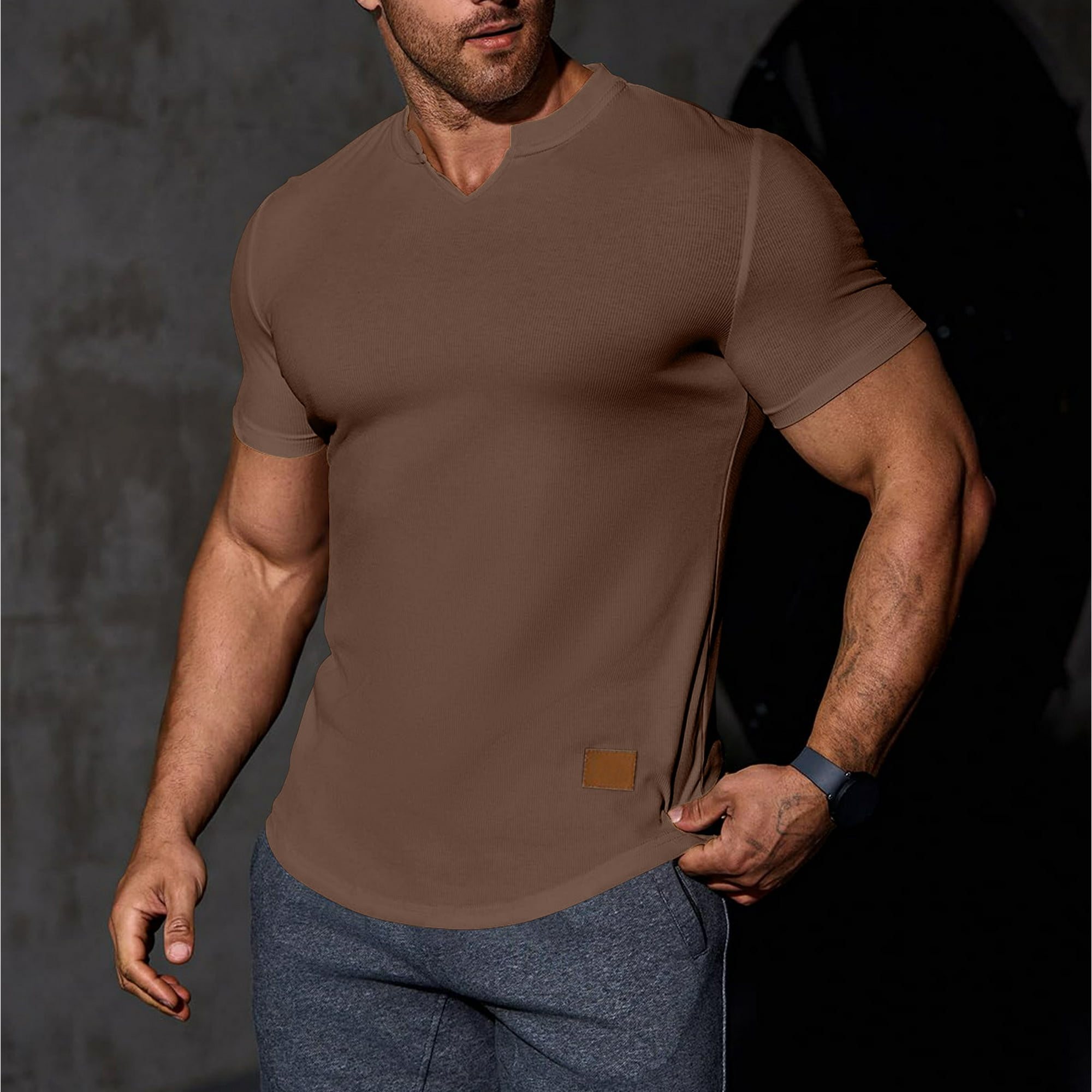 Click here for Styesk T Shirts For Man Mens Casual Solid Color Ve... prices