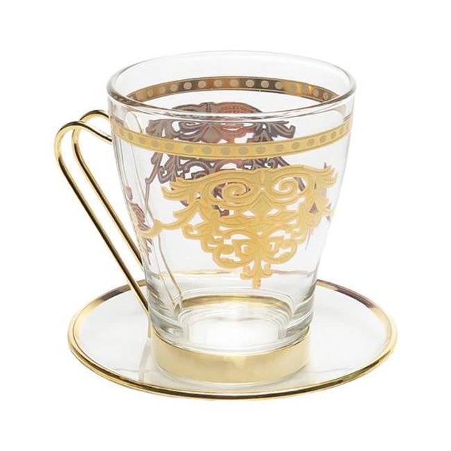 Classic Touch 4 x 3 in. Tea Cups with Plates - 14 karat Gold Design ...