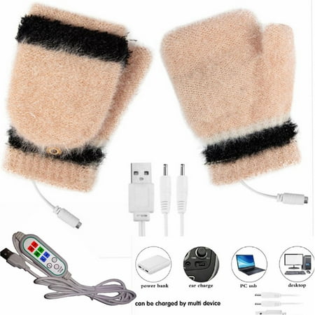 Usb Heated Winter Gloves With 3 Temperature Levels Control For Adults ...