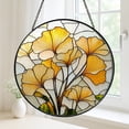 Round Ginkgo Leaf Stained Glass – Decorative Window Art - Walmart.com