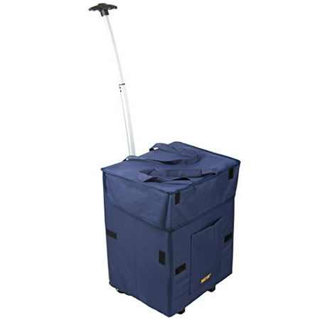 dbest products Bigger Smart Cart Blue Multipurpose Rolling Collapsible ...