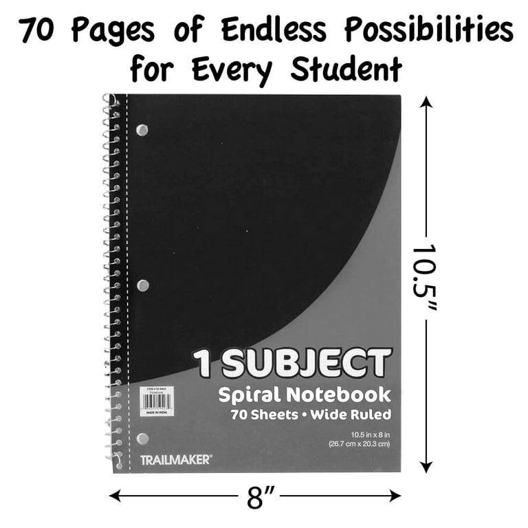 Hilroy Notebooks Spiral Notebook, 12 Pack, 1 Subject, College Ruled, 70 ...