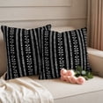 Black Art Outdoor Throw Pillow Covers Set of 2, Rustic Vertical Dashed ...