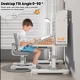 Limorve Adjustable Height Kids Study Desk and Chair Set, Ergonomic ...