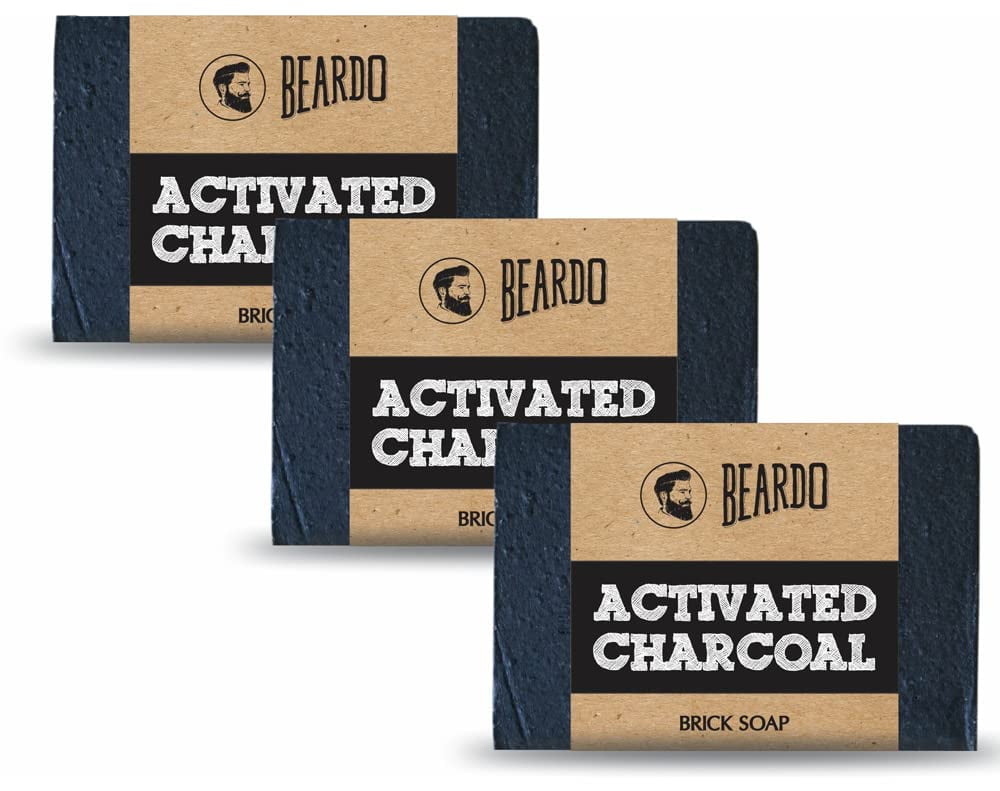 Beardo Activated Charcoal Brick Soap - 125G (Set Of 3) - Walmart.com