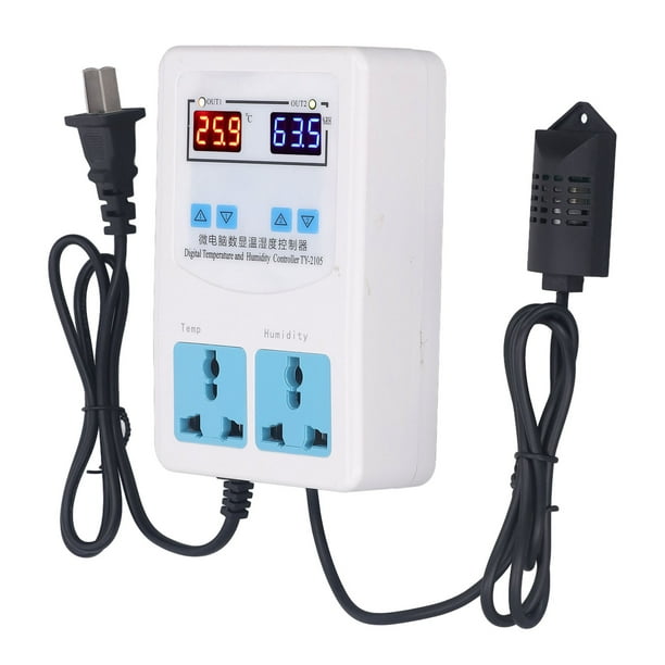Temperature Humidity Controller -20~60 Degrees Celsius 0~100.0%LCD Display Humidistat Thermostat ...