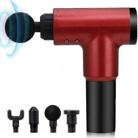 EU Plug Red Electric Fascia Gun Massage Gun Muscle Relaxer Neck ...