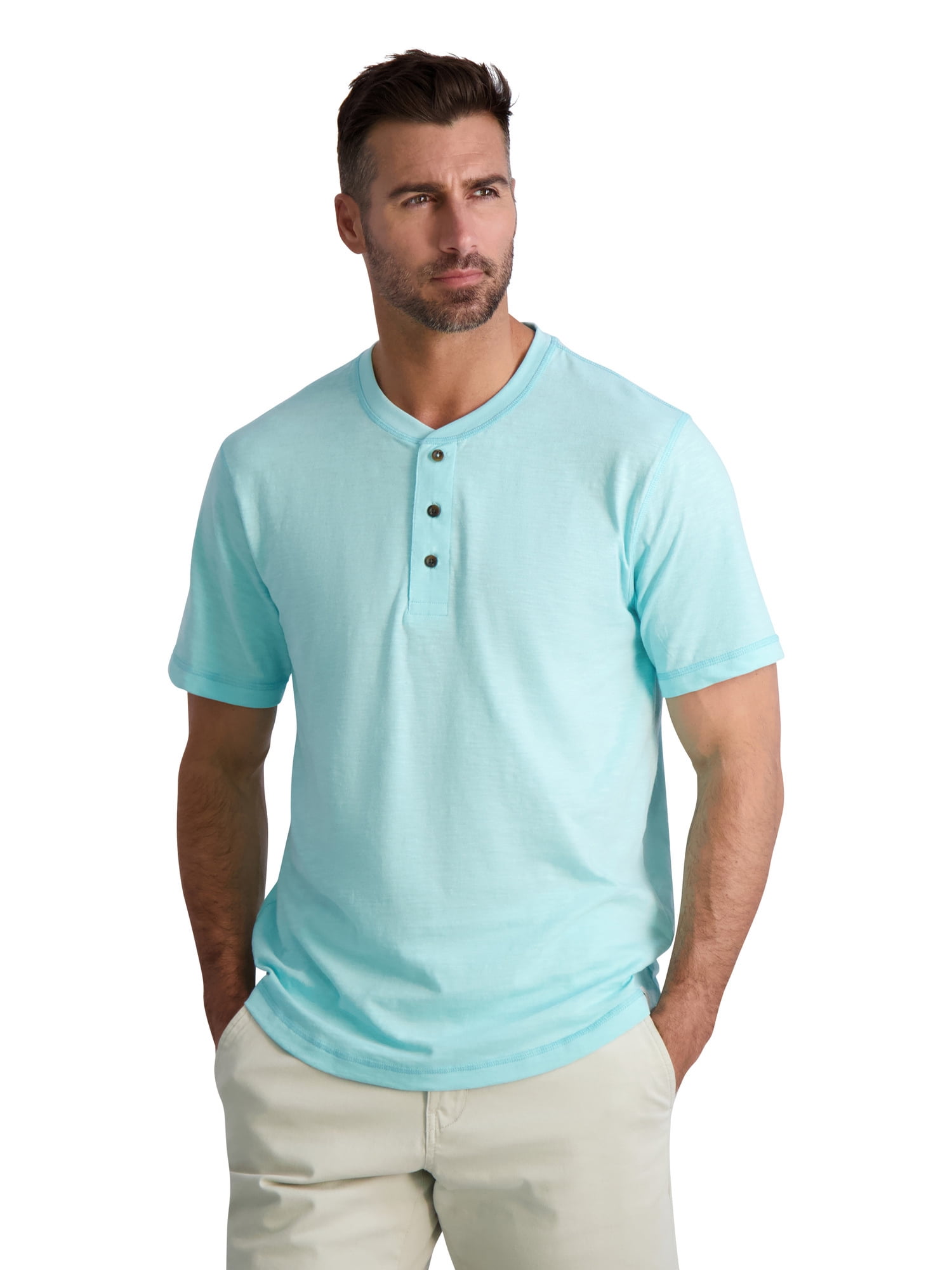 Chaps Men's Short Sleeve Three Button Henley - Sizes XS up to 2XL ...