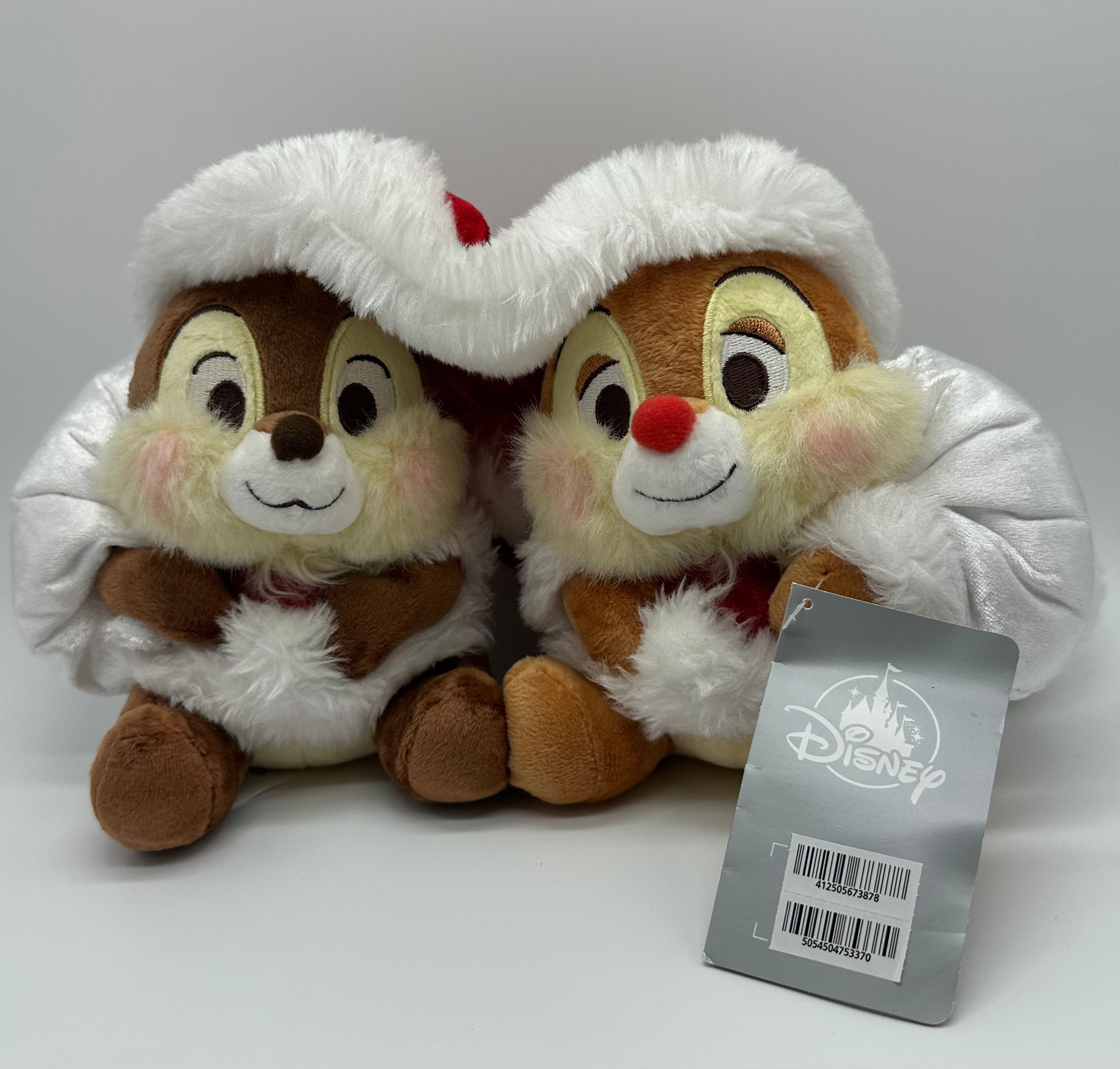 Disney Store Christmas Chip 'n Dale in Santa Hat Plush New with Tag ...