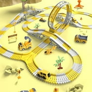 Magic Tracks Mega Set: Flex Glow in the Dark Racetrack with 2 LED Race ...