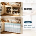 Aqua Grey Cabinet Curtain 28"Wx51"L,Dustproof Storage Cabinet Curtain ...