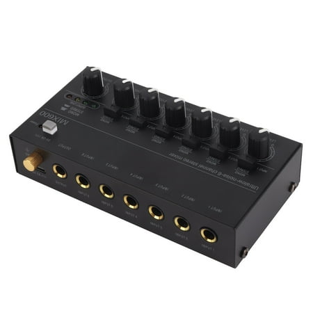 Mini Audio Mixer, Low Noise 6 Channel Line Mixer, 1/4in 1/8in TRS ...
