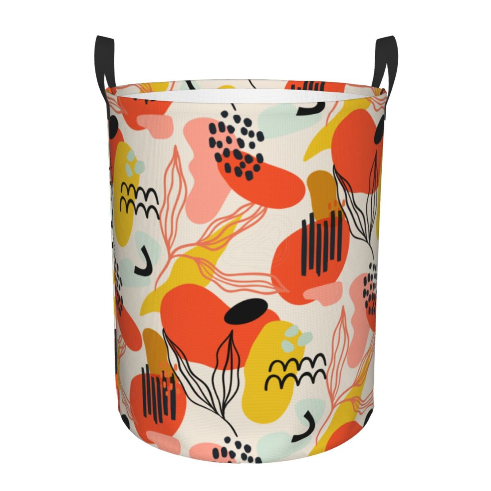 XMXT Collapsible Laundry Basket, Abstract Fruit Doodle Polyester ...
