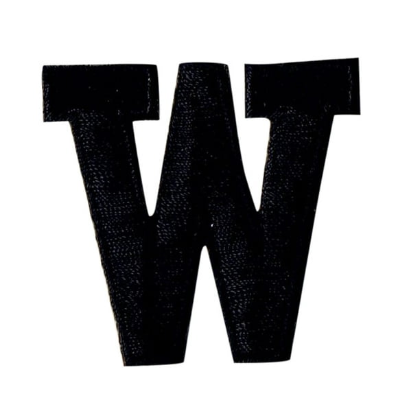 Alphabet Letter - W - Color Black - 2" Block Style - Iron On ...