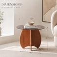 AFANQI 20" Modern European Round Coffee Table Walnut Color Perfect for ...