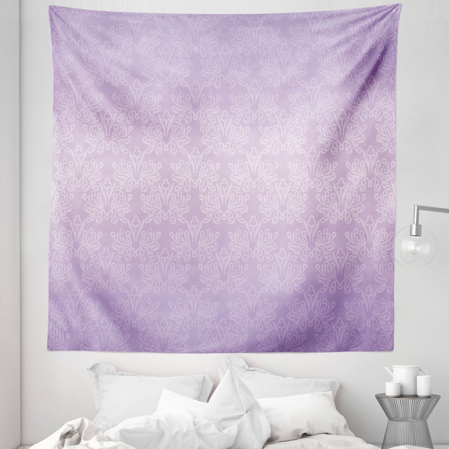Lilac Tapestry, Monochromatic Pattern with Baroque Swirl Motifs ...