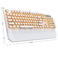 MageGee Typewriter Mechanical Gaming Keyboard, Retro Gold Punk Round ...