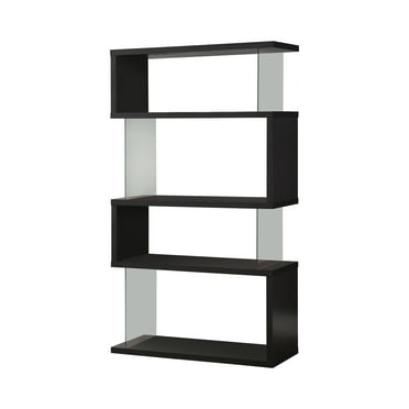 Black Bookcase With Interlocking Shelves - Walmart.com
