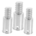 BESTYASH 3Pcs Aluminum Alloy Threaded Pole Adapter Plated Silver for ...