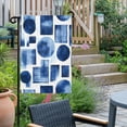 Abstract Color Block Garden Flag 28x40 Inch Blue White Circle Geometric ...
