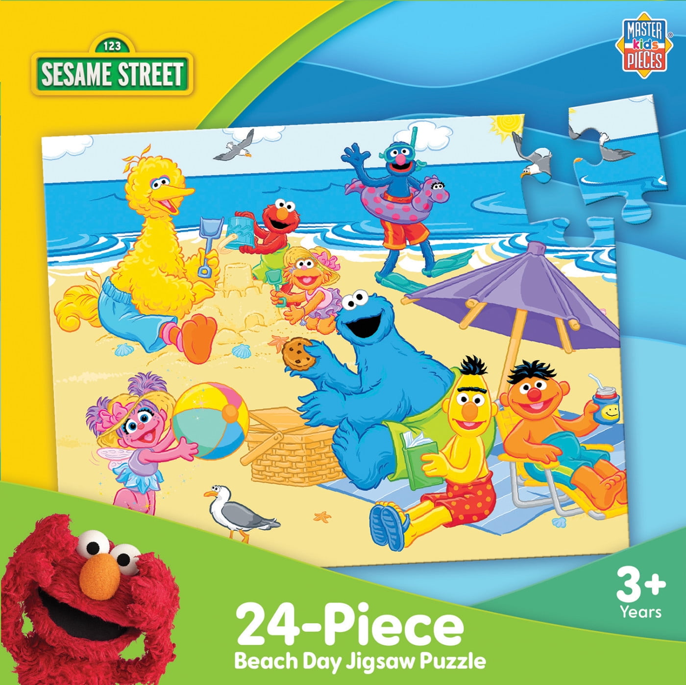 MasterPieces 24 Piece Jigsaw Puzzle for Kids - Sesame Street Beach Day ...