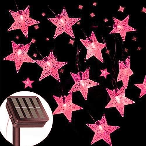 LINLIN Solar Star String Lights, 7M 50LED Star Garden Lights Star Fairy ...