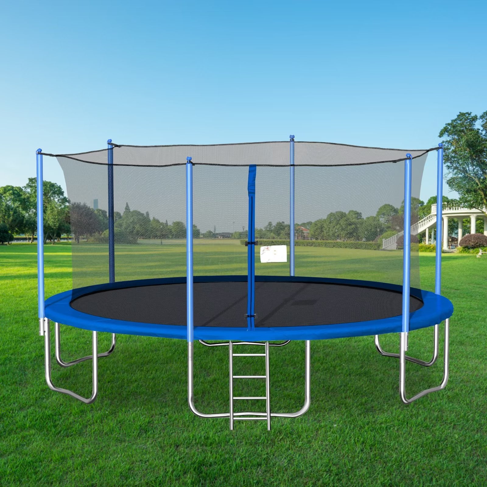 16 Ft Trampoline, Outdoor Exercise Bouncer Rebounders with 360-Degree ...