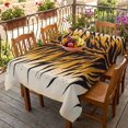 Abstract Golden Tiger Stripes Table Cloth 52x70in, Waterproof Rectangle ...