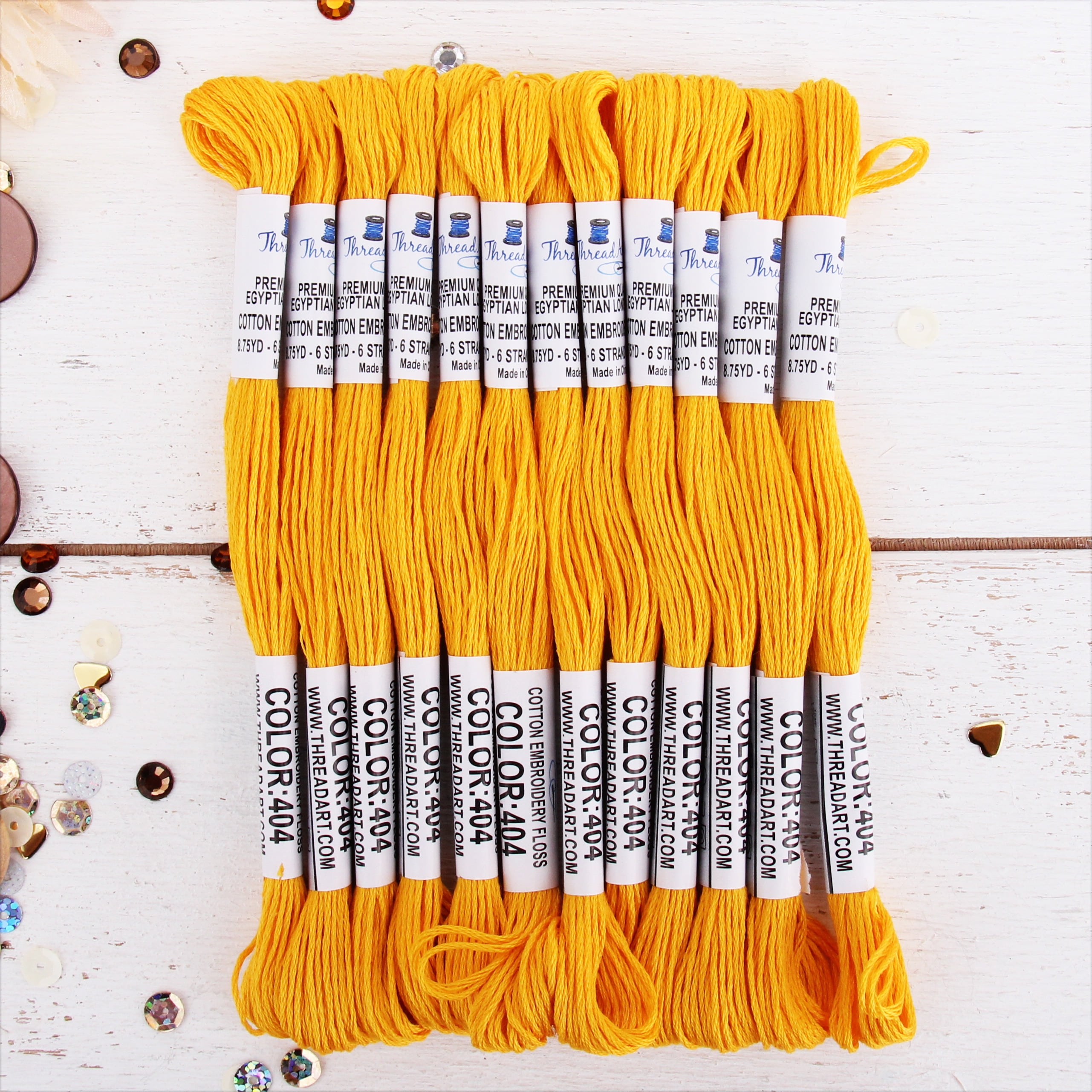 12 Skeins ThreadArt Premium Egyptian Long Fiber Cotton Embroidery Floss ...