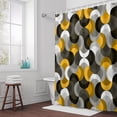 Abstract Geometric Texture Fabric Shower Curtain Modern Yellow Grey ...