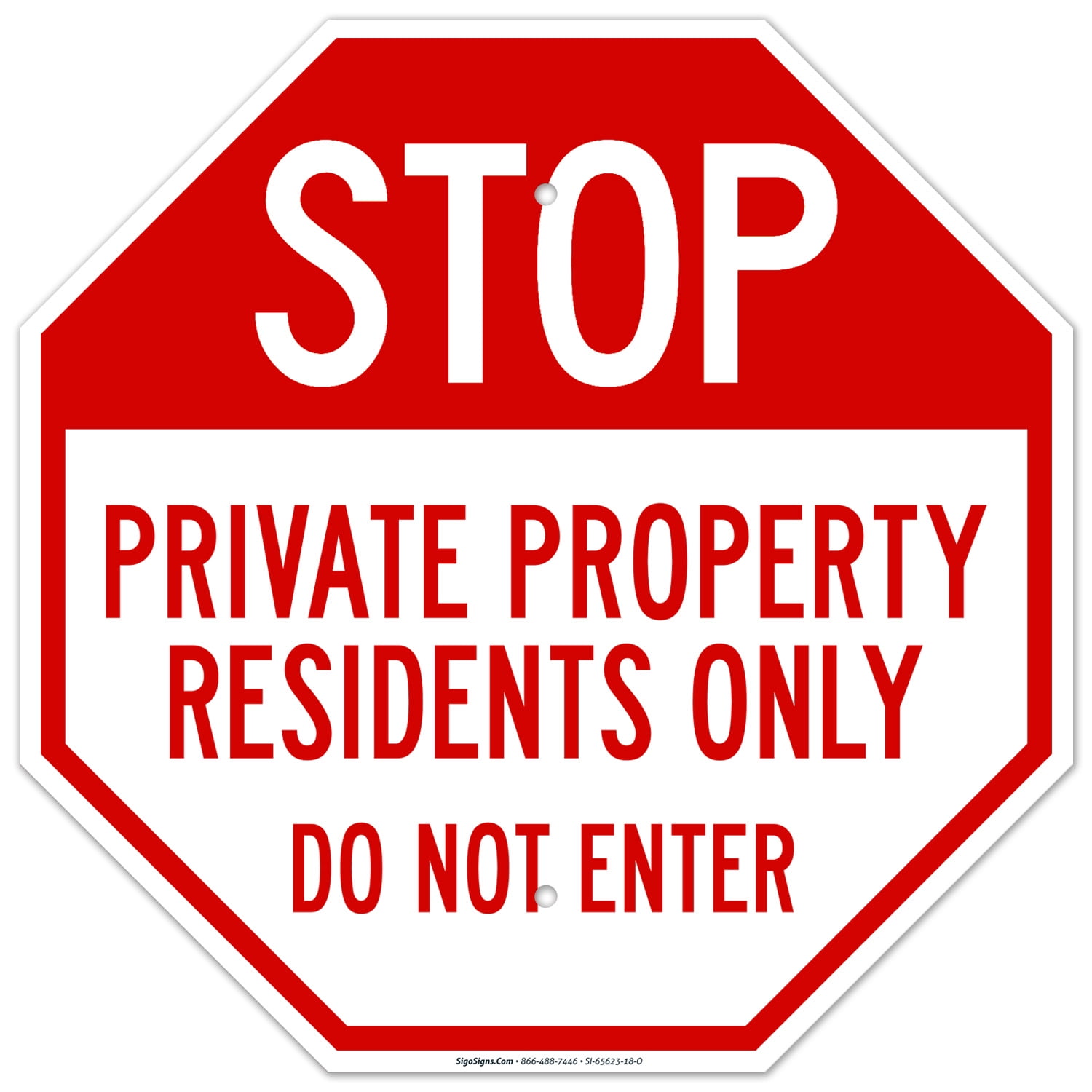 Private Property Residents Only Do Not Enter Sign, - Walmart.com