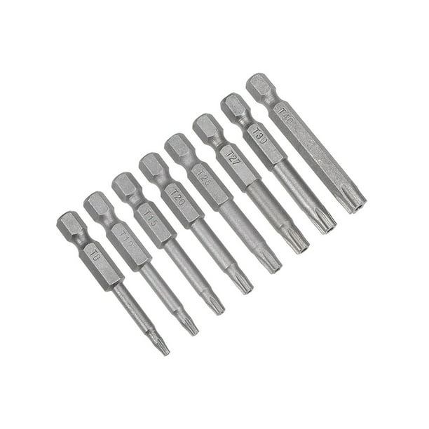 8pcs Torx Bits Set 1/4 Inch Hex Shank T8-T40 Magnetic 50mm Length ...