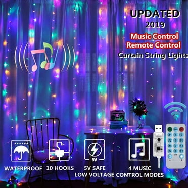 300 LED Curtain Fairy Lights Party Wedding USB String Hanging Wall ...