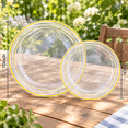 200r Plastic Plates - Disposable Party Plate Include 100 Dinner And 100 ...