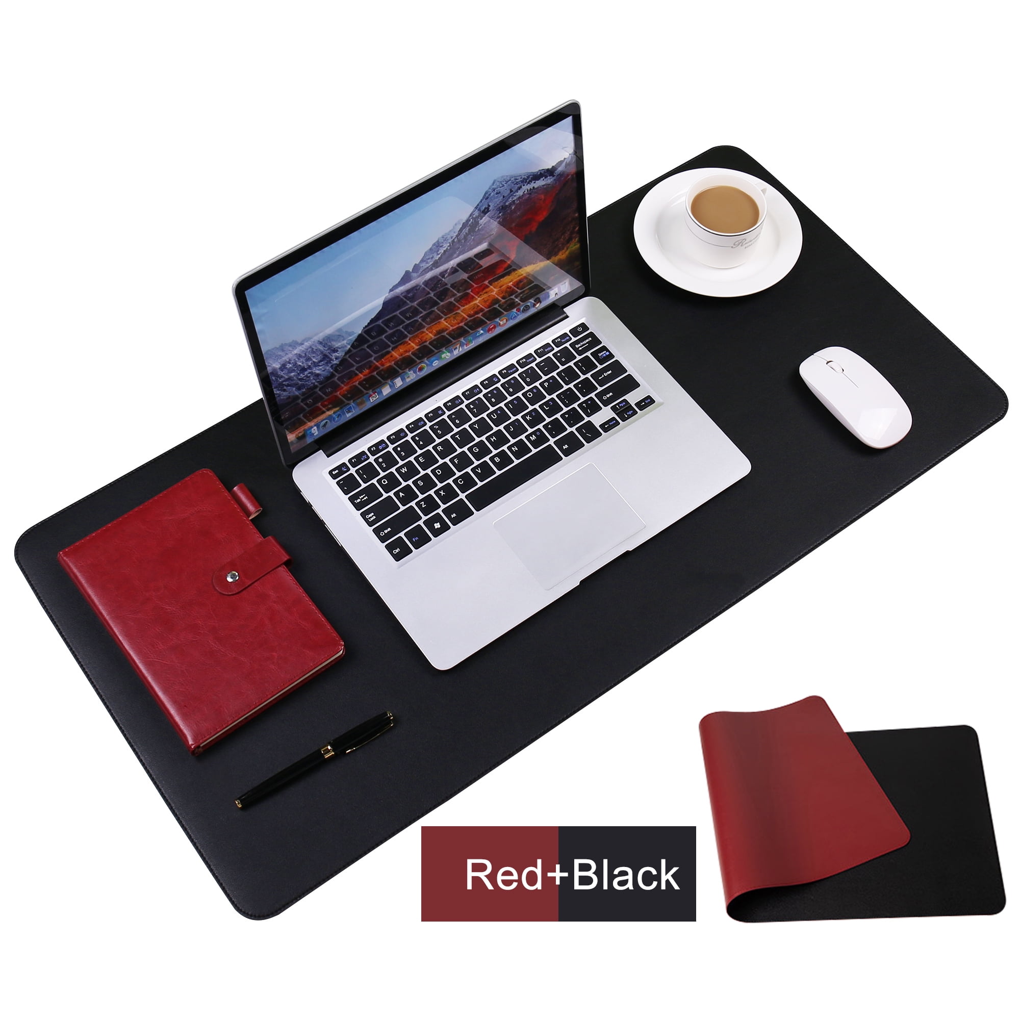 Dual-sided Leather Desk Pad-35.4" x 17.7",GOOUDO Mouse Pad Office Desk ...