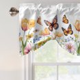 Butterfly Tulip Flowers Tie Up Valances Curtain, Spring Yellow Floral ...