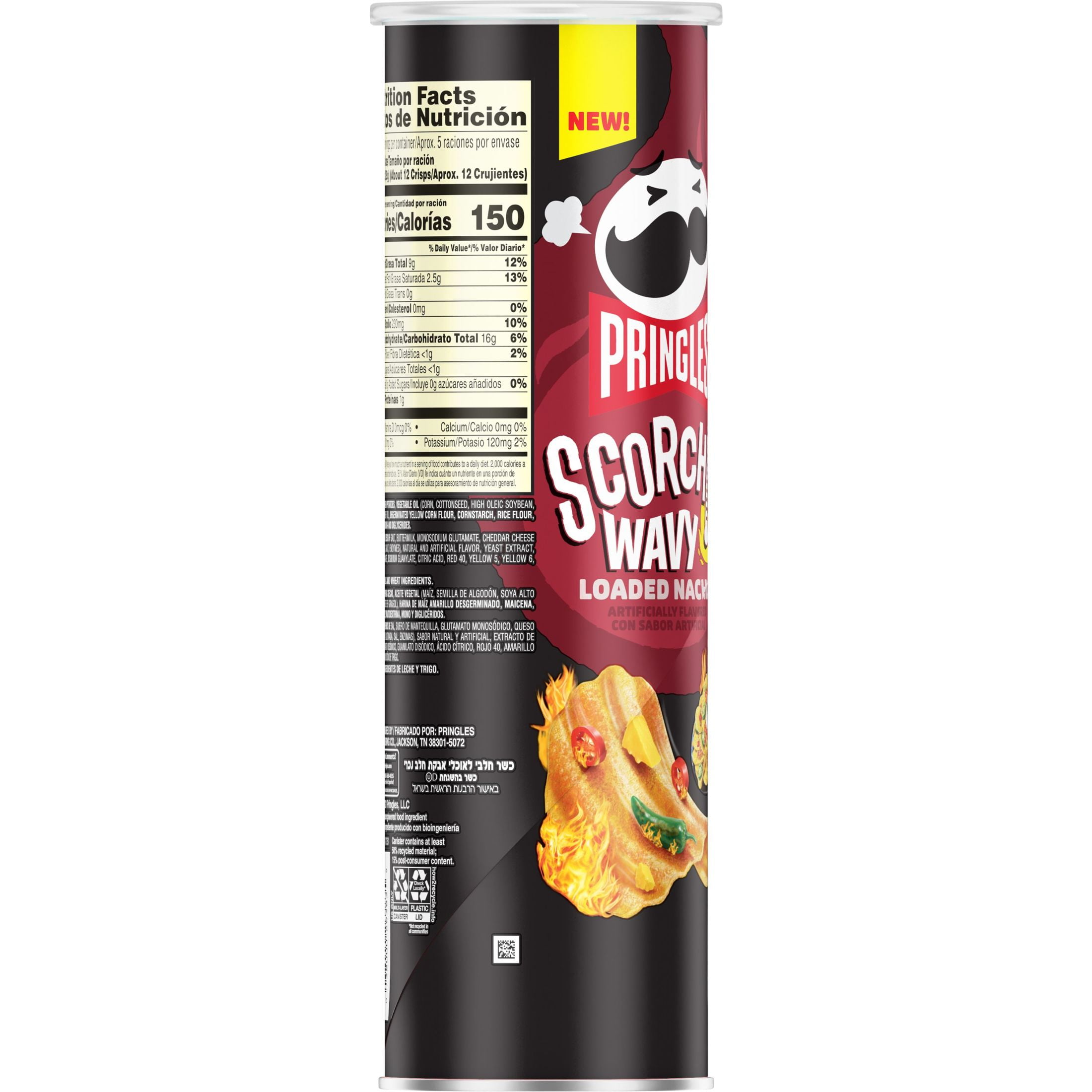 Buy Pringles Scorchin' Wavy Loaded Nachos Potato Crisps Chips, 4.8 oz ...