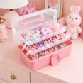 12in 3-Layer Plastic Craft Organizers and Storage, Portable Folding ...