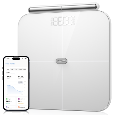 Bodico Round Glass Personal Digital Scale, 11 inches, Modern Clear ...