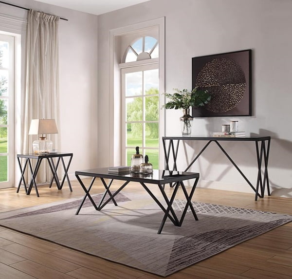 Acme Magenta Rectangular Metal Frame Sofa Table in Black - Walmart.com